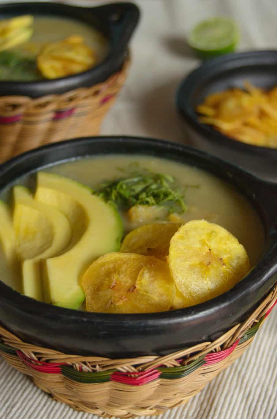 Green Plantain Soup (Sopa de Plátano Verde) with Plantain Chips