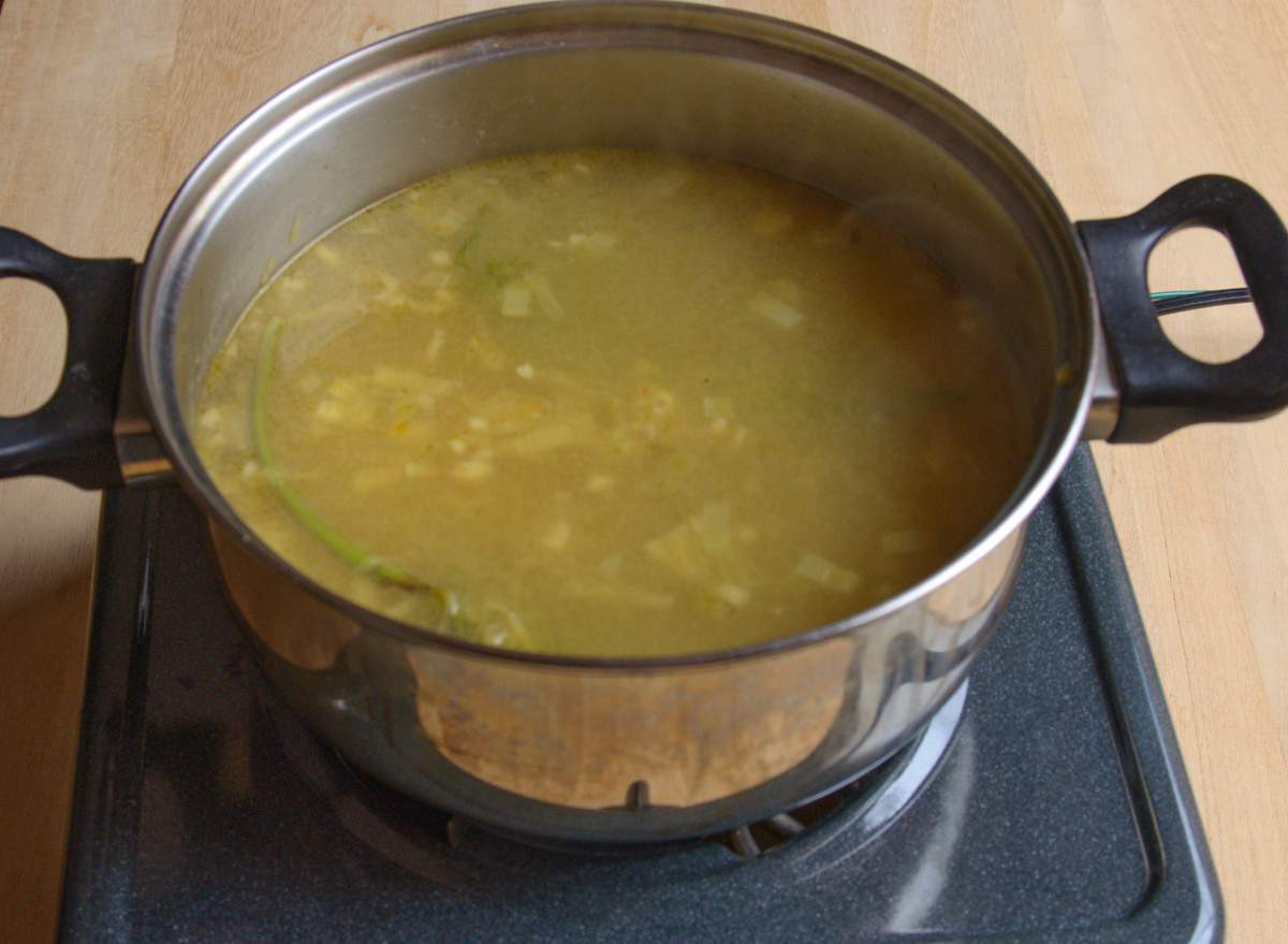 Green Plantain Soup (Sopa de Plátano Verde) with Plantain Chips