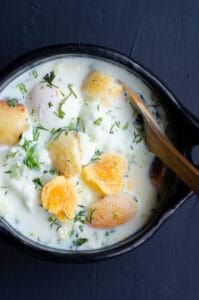 Colombian Milk and Eggs Breakfast Soup (Changua) - Vecina Vegetariana